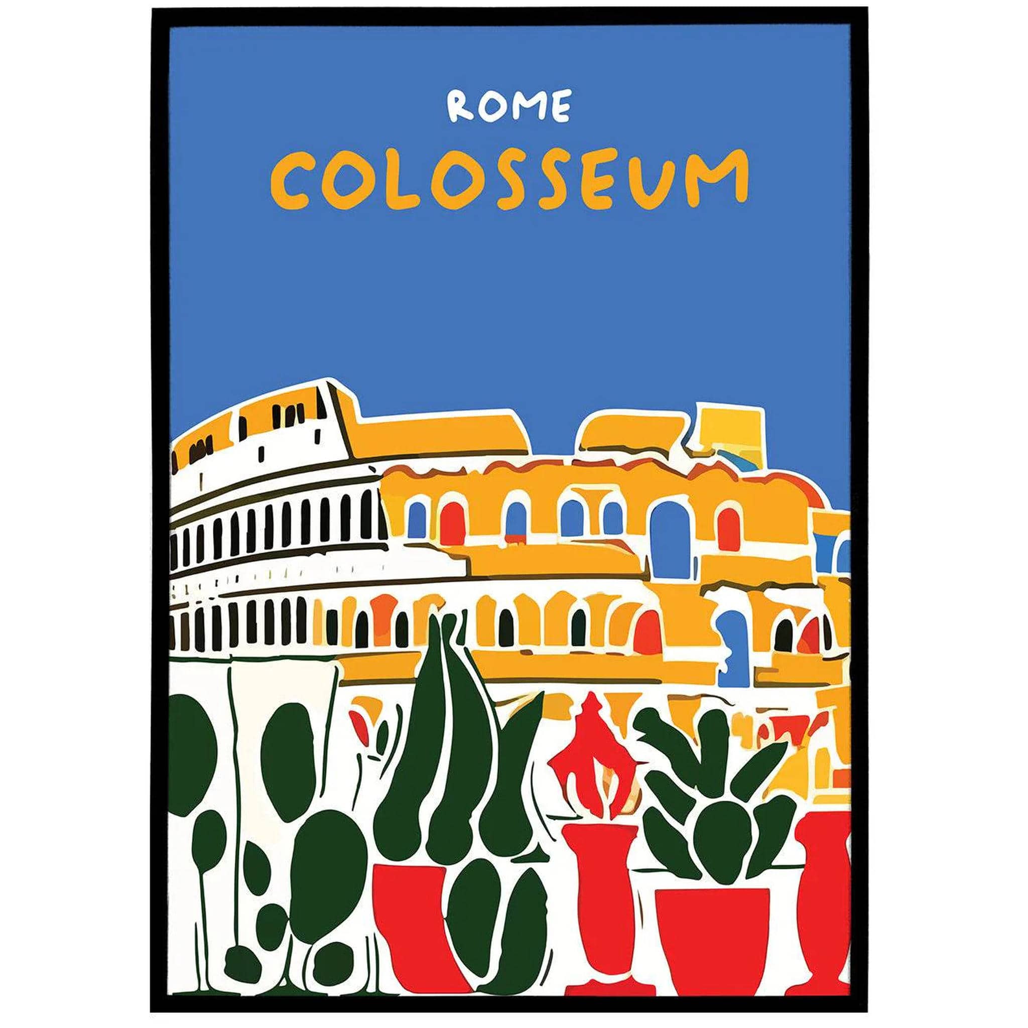 Rome, Colosseum Colorful Travel Poster – HypeSheriff