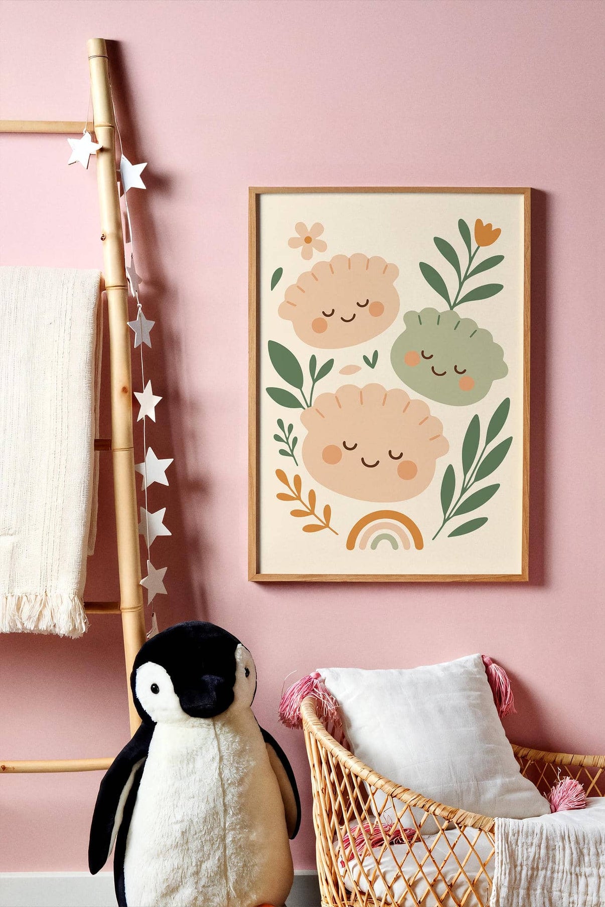 Cute Dumplings Poster – Nursery Food Print – HypeSheriff