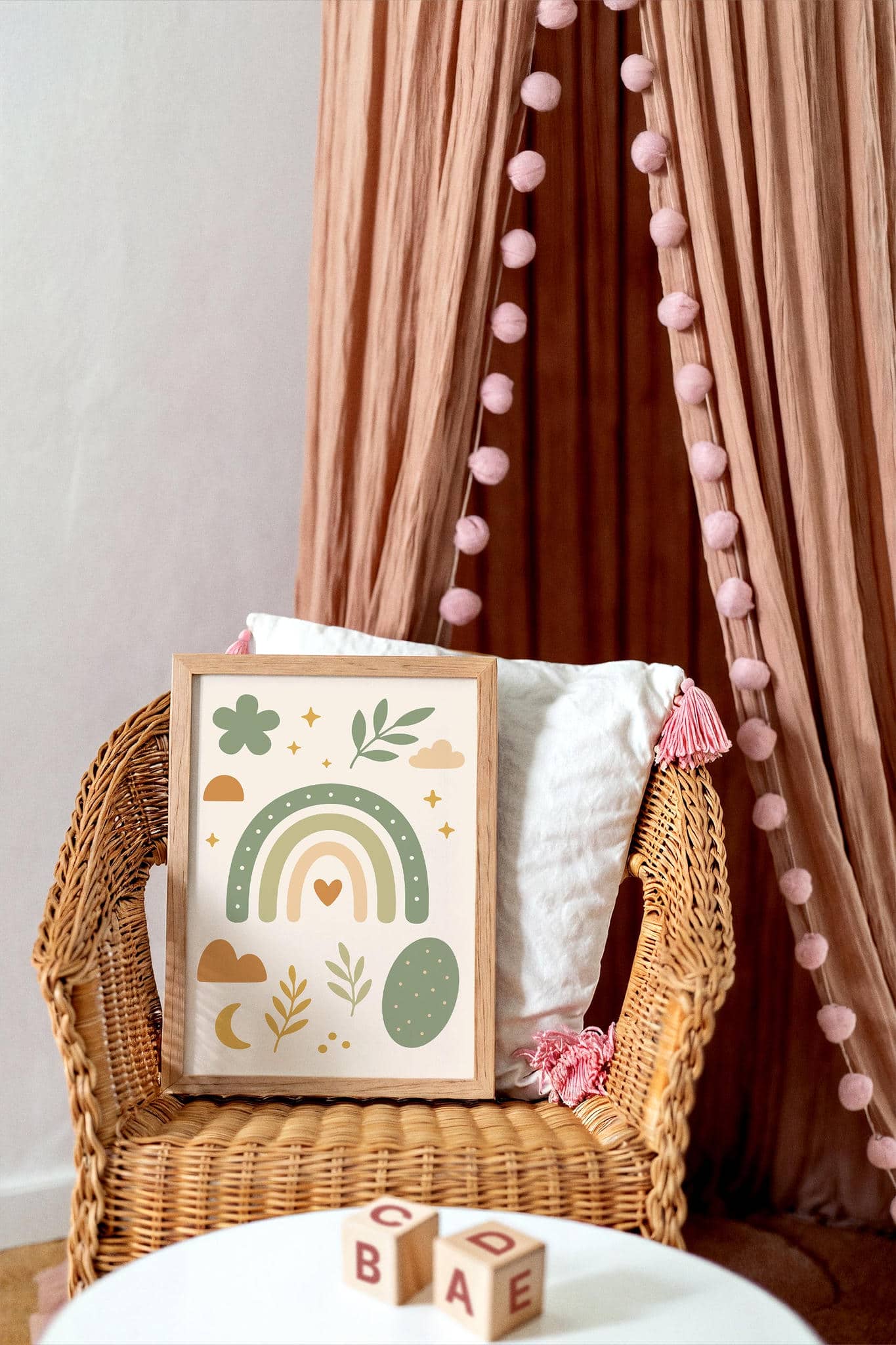 Boho Rainbow Poster – Earthy Green Tones – HypeSheriff