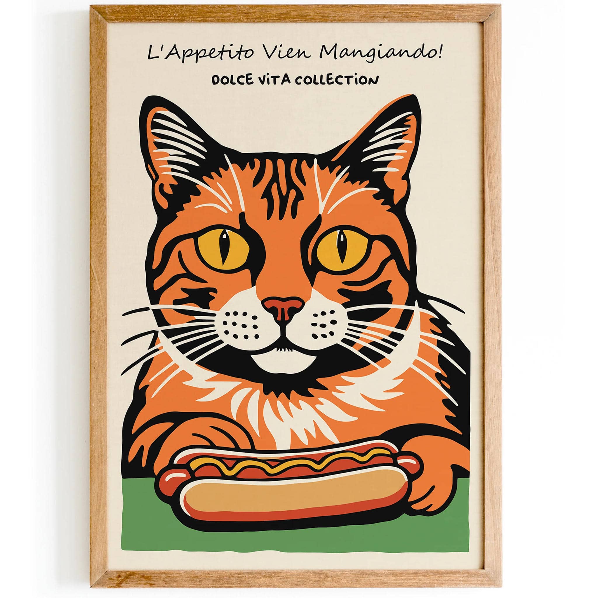 Cat Hot Dog Lover Funny Feline Art Print – HypeSheriff