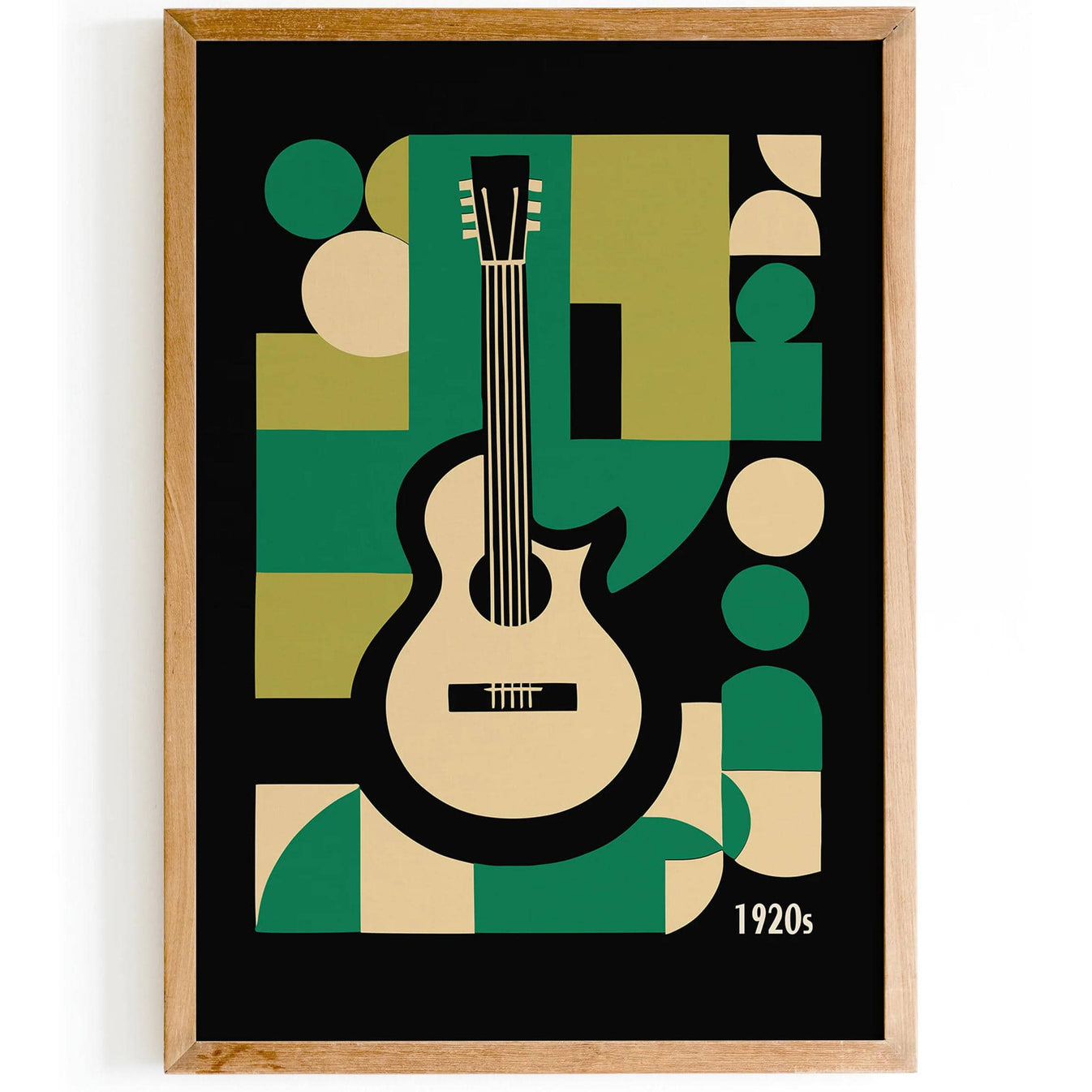 Jazz Age, Roaring 20s, Green Geometric Guitar Print – HypeSheriff