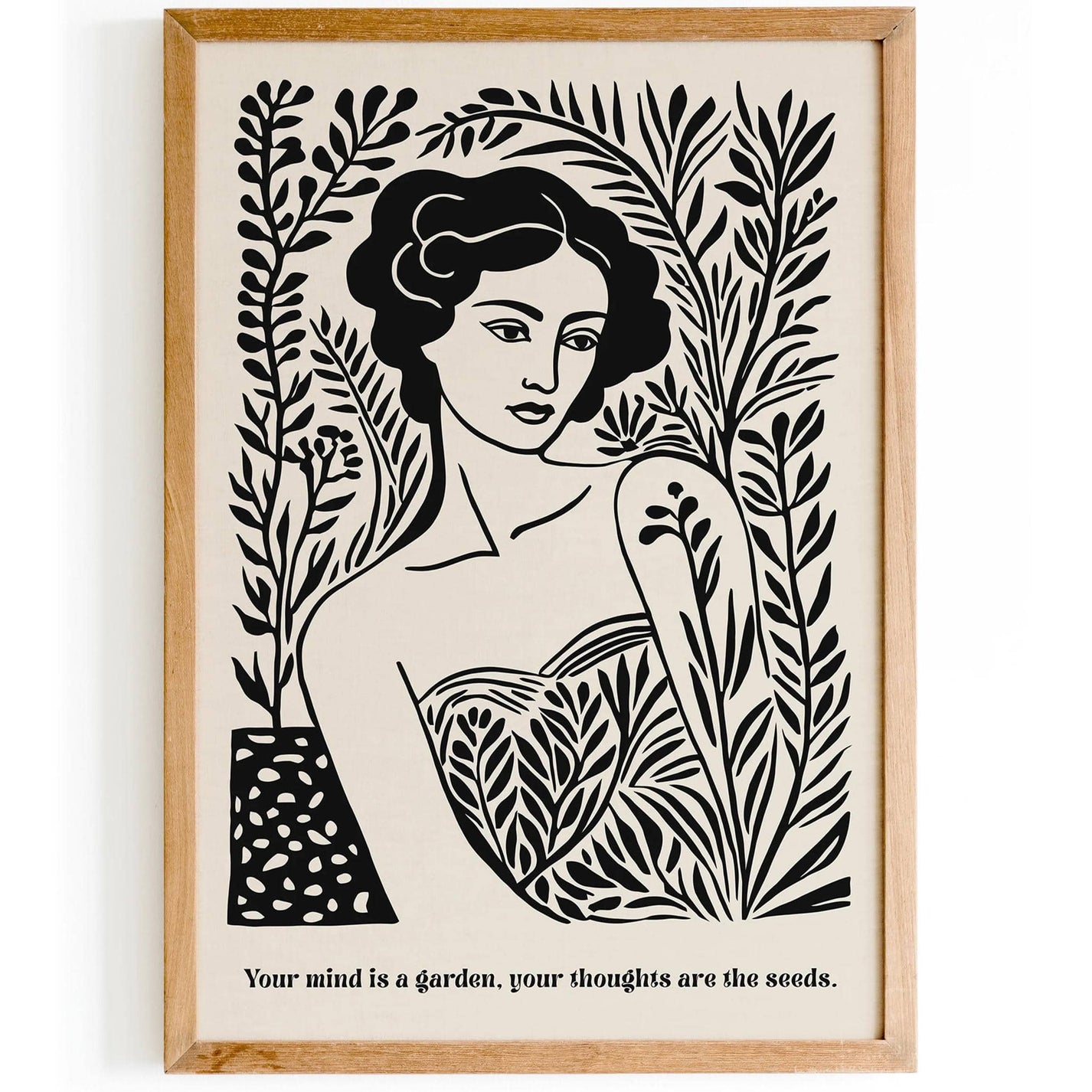 Botanical Quote Plant Lady BW Poster – HypeSheriff
