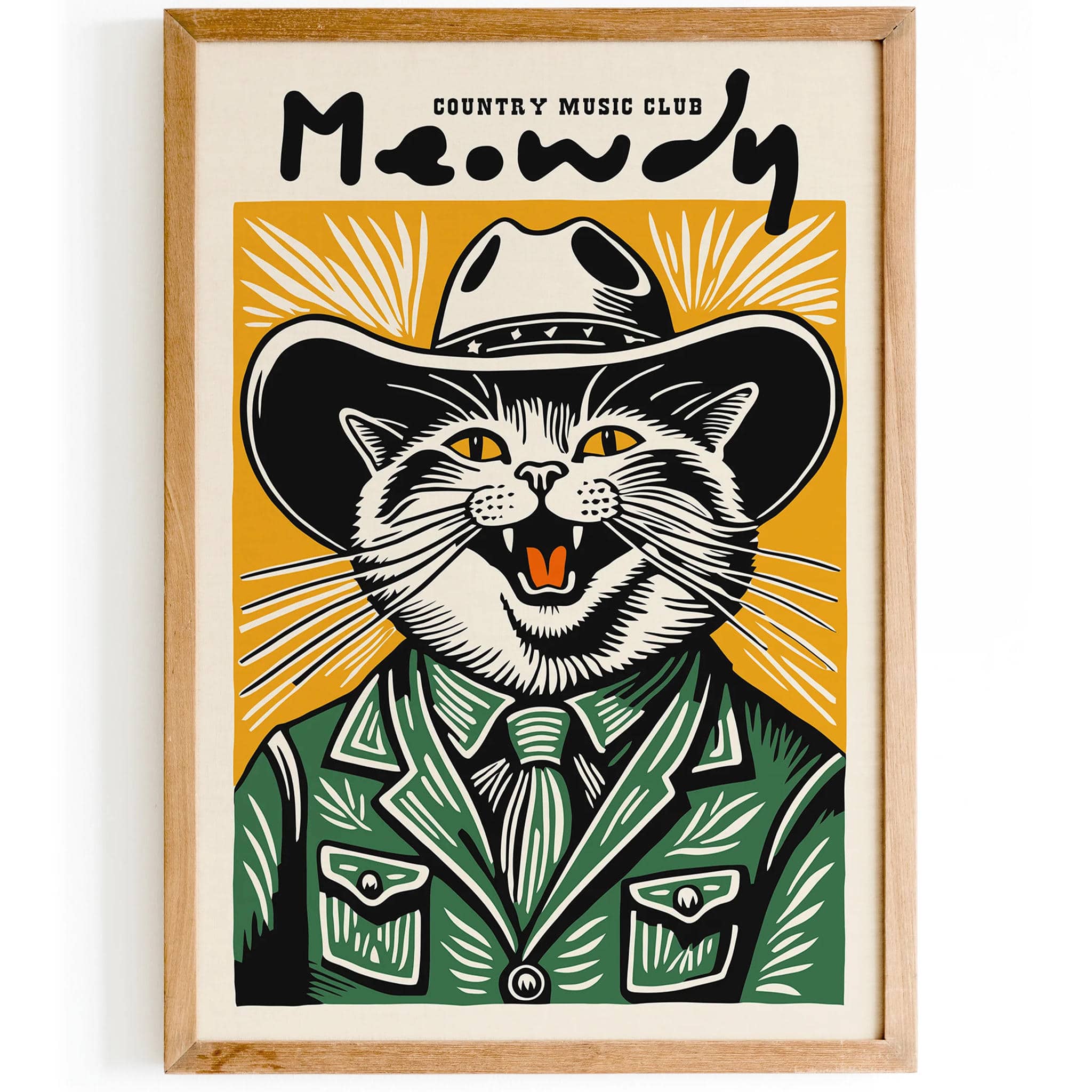 Funny Cat Meowdy Country Poster – HypeSheriff
