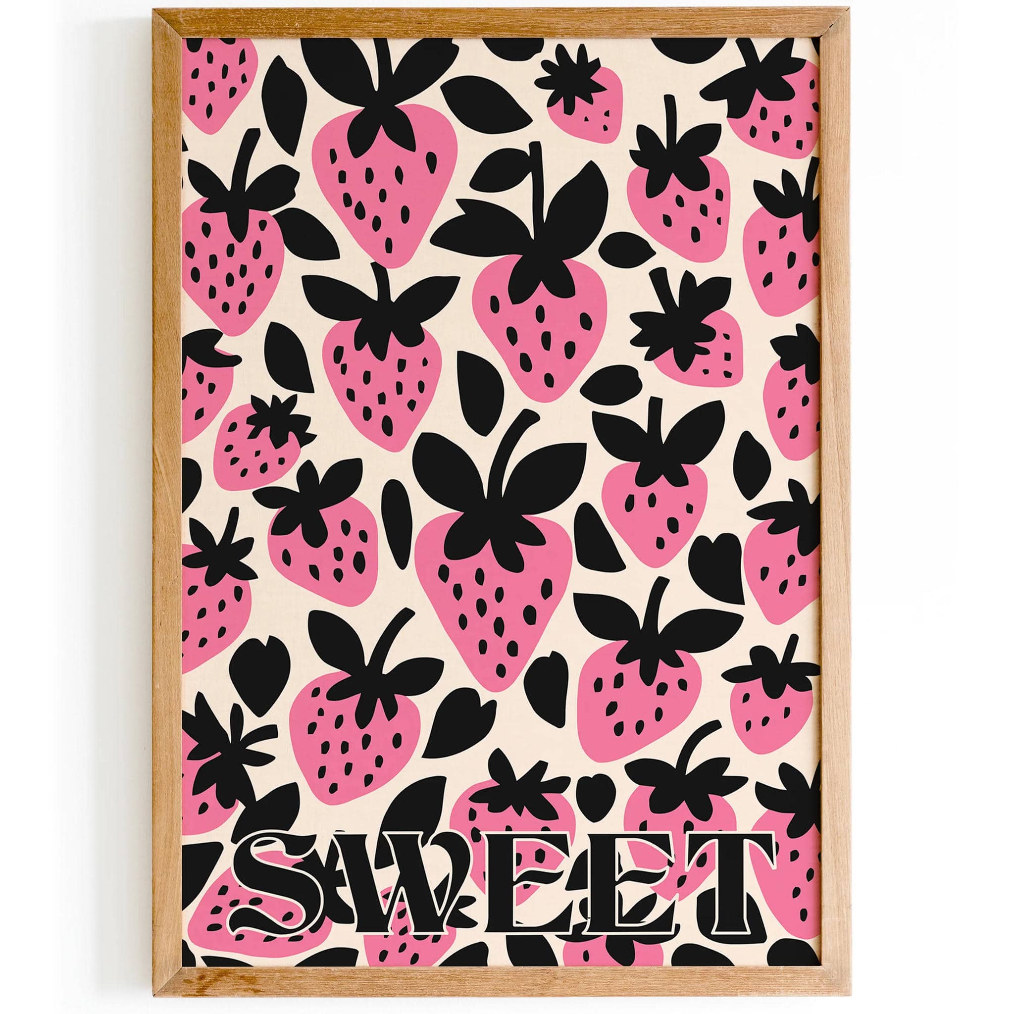 Sweet Pink Strawberry Pop Art Poster – HypeSheriff