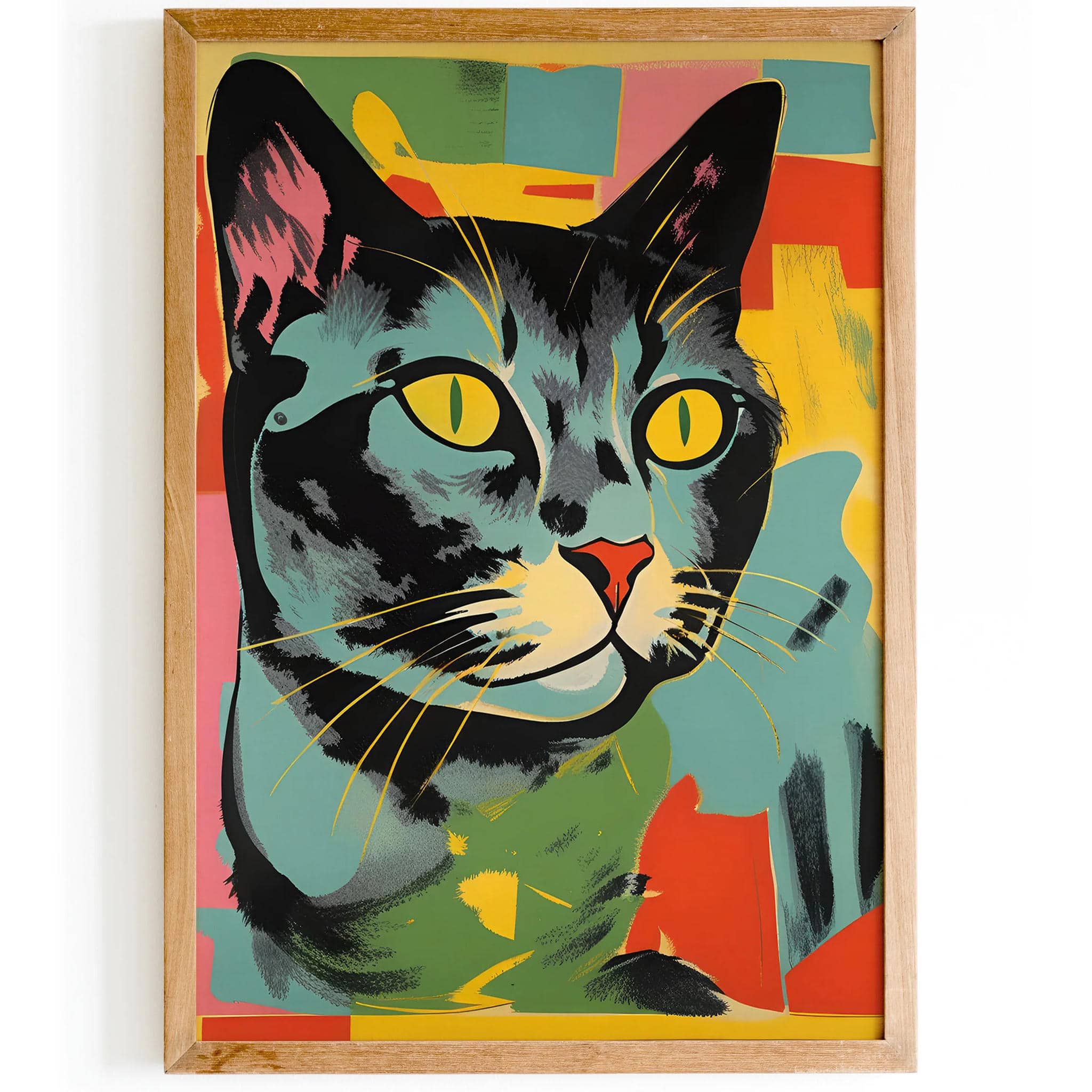 Colorful Retro Cat Reproduction Poster – HypeSheriff