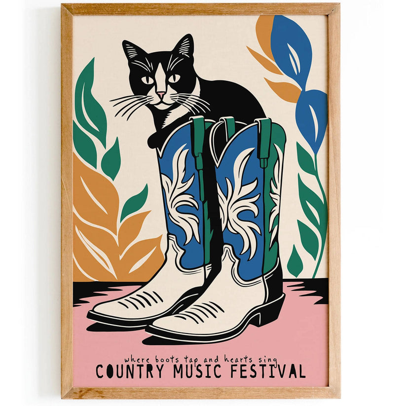 Country Music Poster - Cat in Boots – HypeSheriff