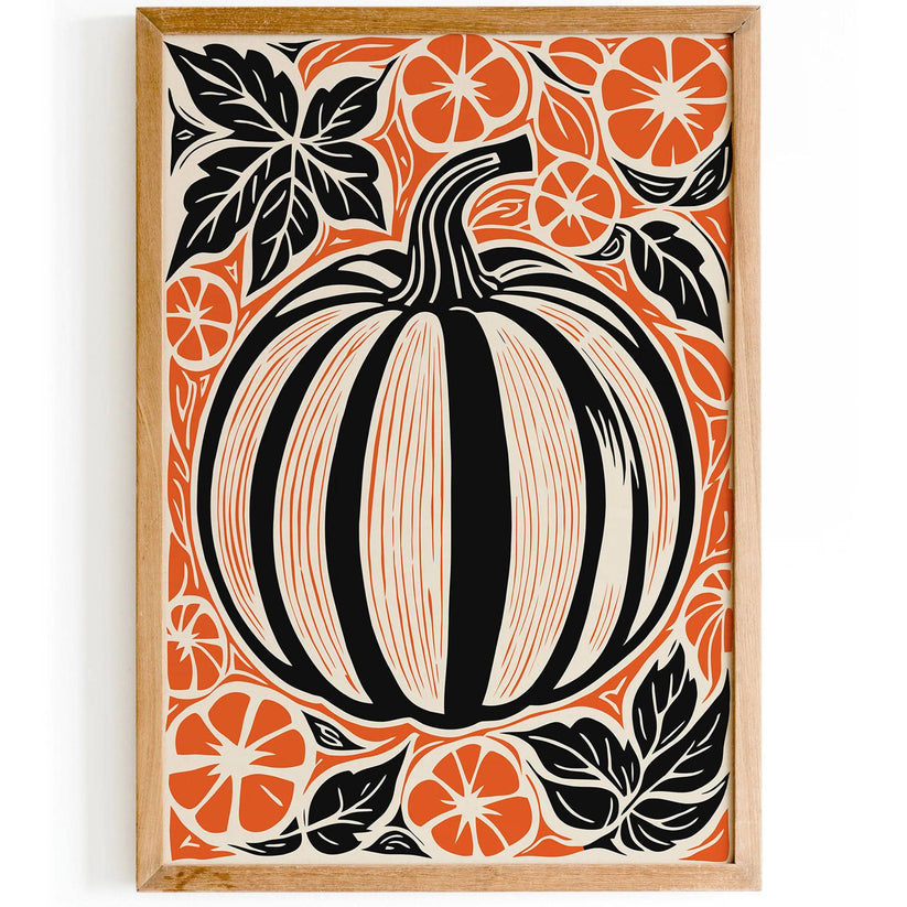 Big Pumpkin Linocut Art Print – HypeSheriff