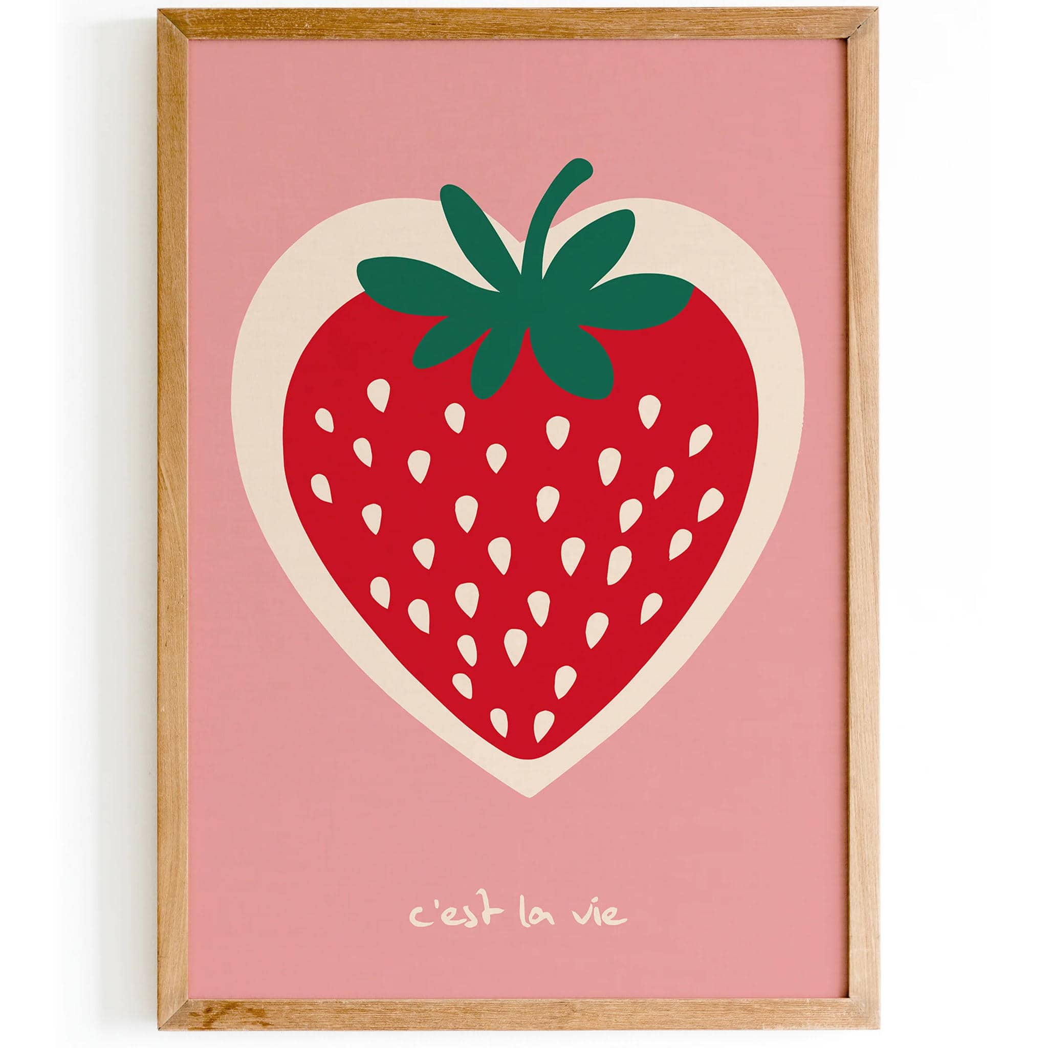 Pink Minimalist Strawberry Art Print – HypeSheriff