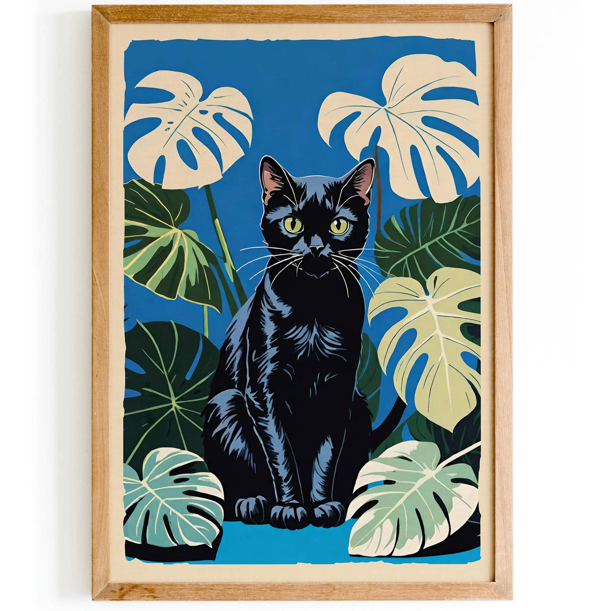 Monstera Cat Wall Art Print – HypeSheriff