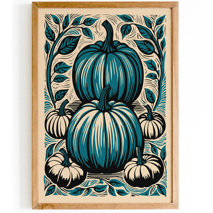 Linocut Vintage Pumpkins Art Print – HypeSheriff