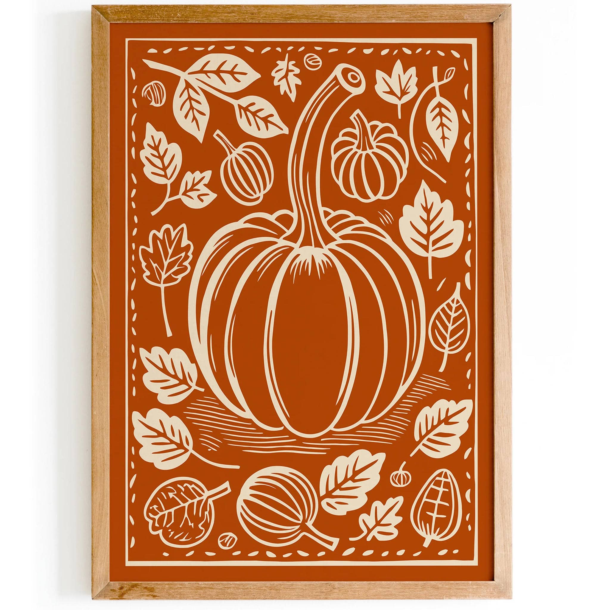 Burnt Orange Pumpkin Linocut Poster – HypeSheriff