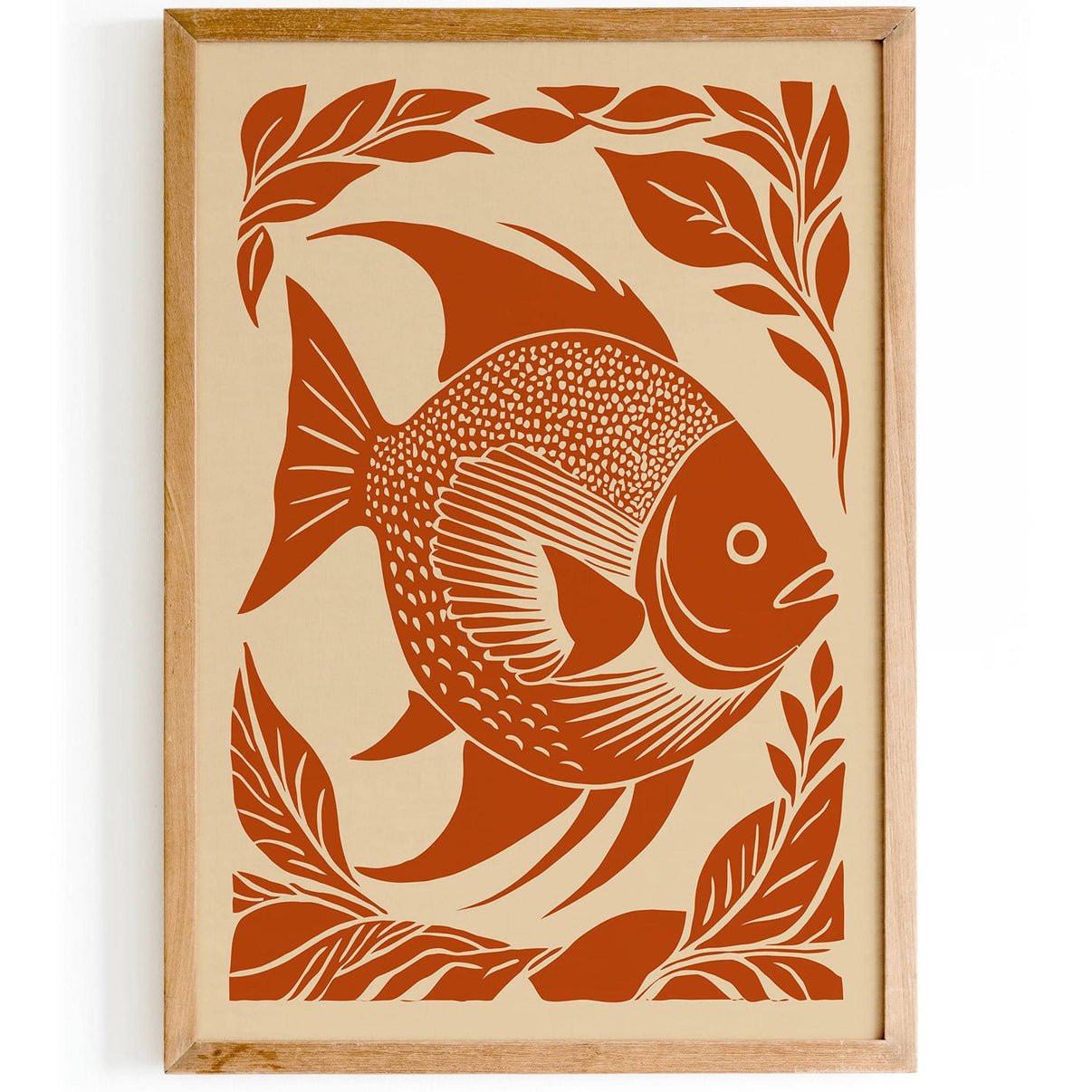 Vintage Linocut Fish Print - Retro Wall Art – HypeSheriff