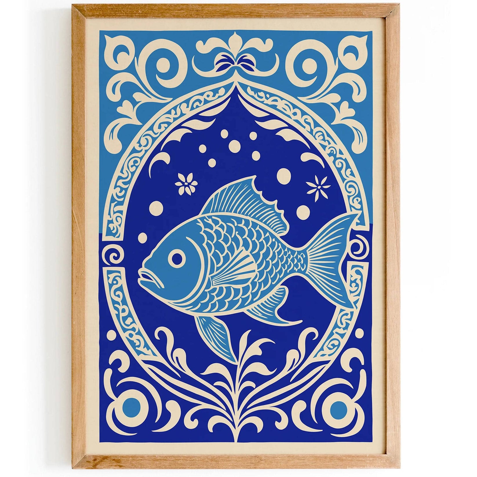 Nautical Blue Fish Art Print – HypeSheriff