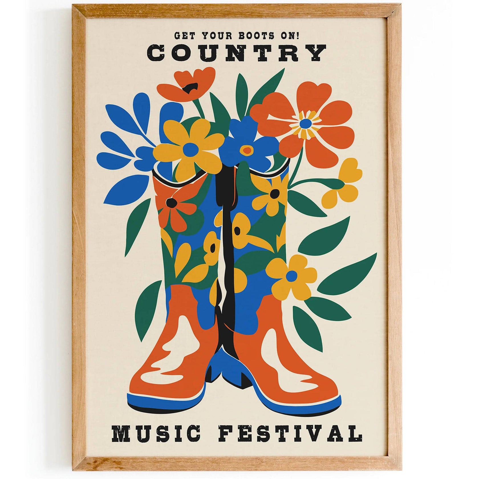 Country Boots and Flowers Poster – HypeSheriff