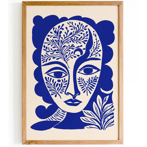 Blue Woman Portrait Nature Lovers Poster – HypeSheriff