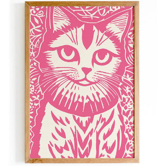 Pink Cat Nursery Poster – HypeSheriff