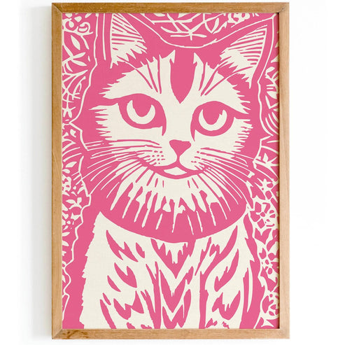 Pink Cat Nursery Poster – HypeSheriff