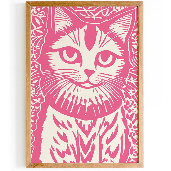 Pink Cat Nursery Poster – HypeSheriff