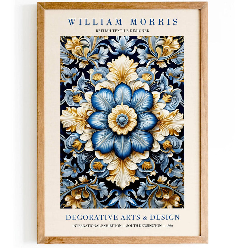 William Morris Blue Floral Art Print – HypeSheriff
