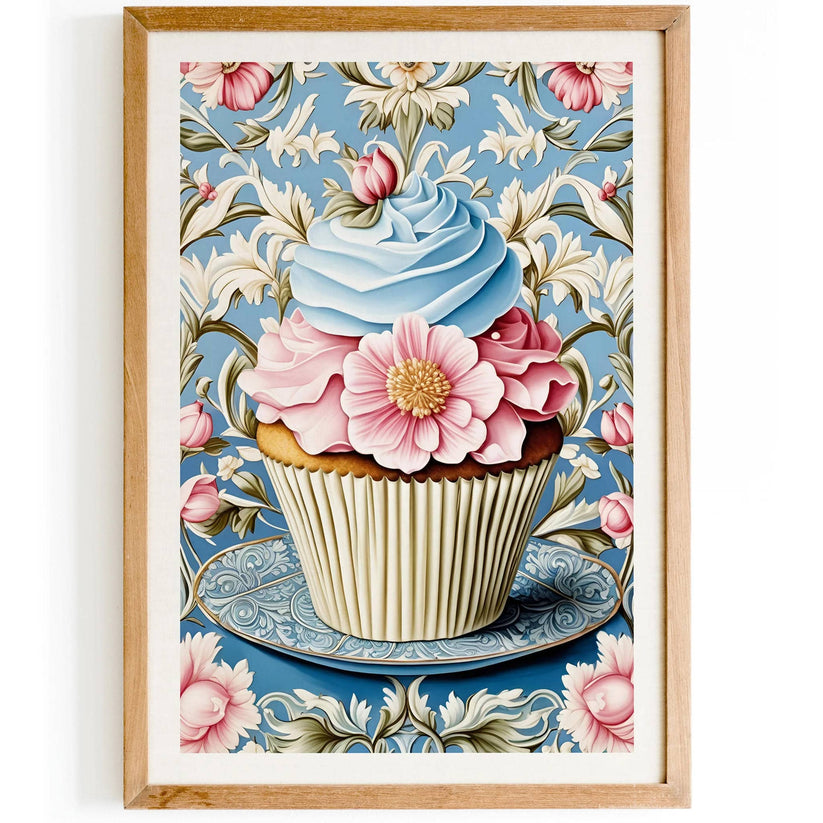 Vintage Floral Cupcake Kitchen Wall Art – HypeSheriff
