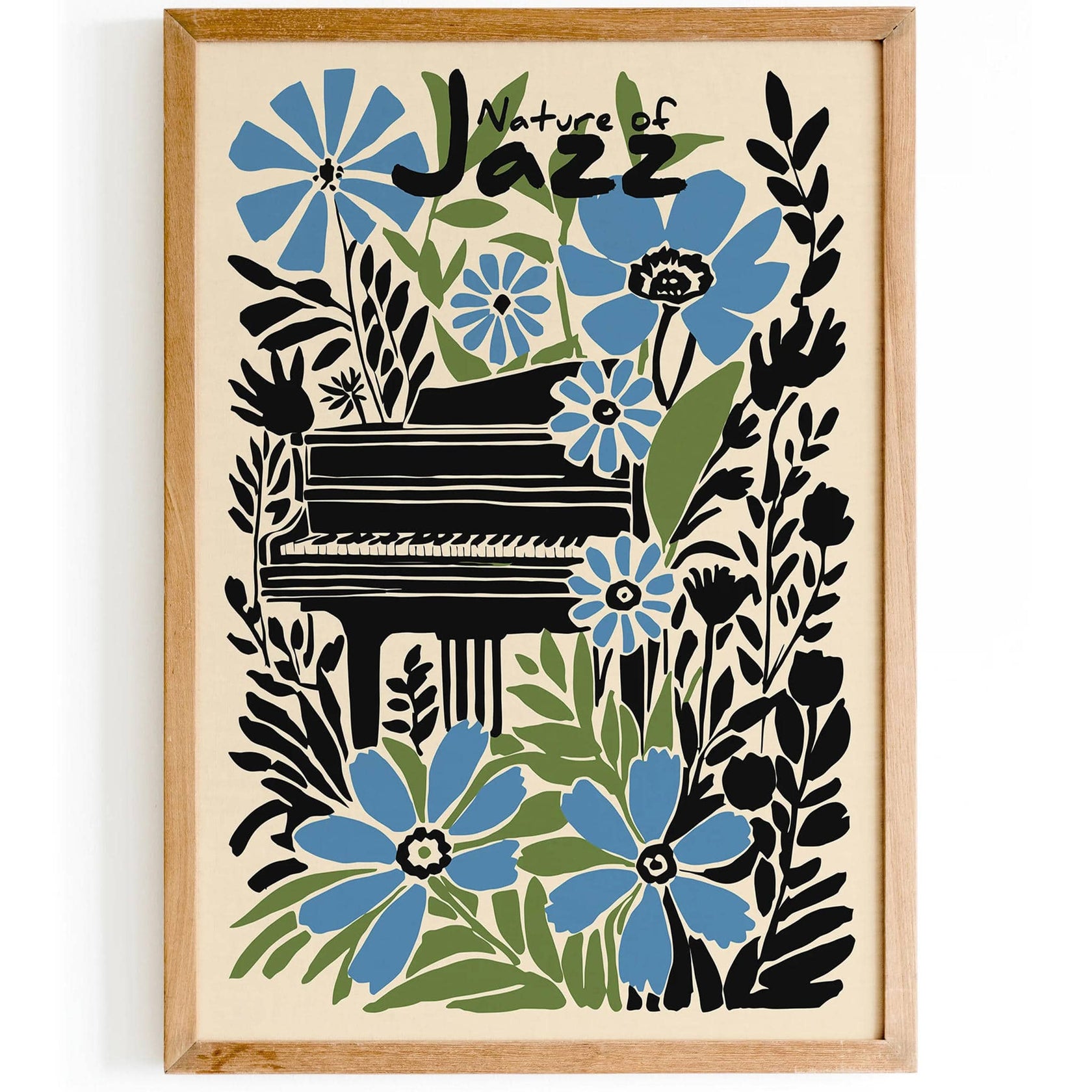 Jazz Piano Wall Art – Floral Music Poster – HypeSheriff