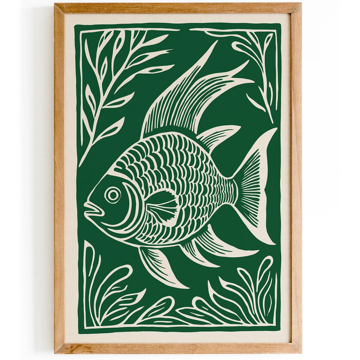 Retro Linocut Fish Poster - Vintage Wall Art – HypeSheriff