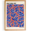 Great Coral Reef Retro Blue Poster – HypeSheriff