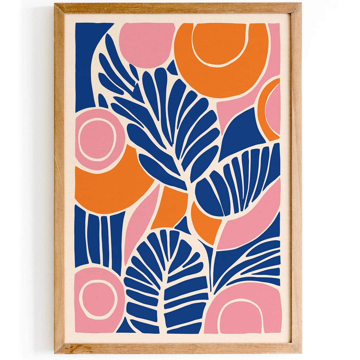 Blue Orange Nature Leaves Art Print – HypeSheriff