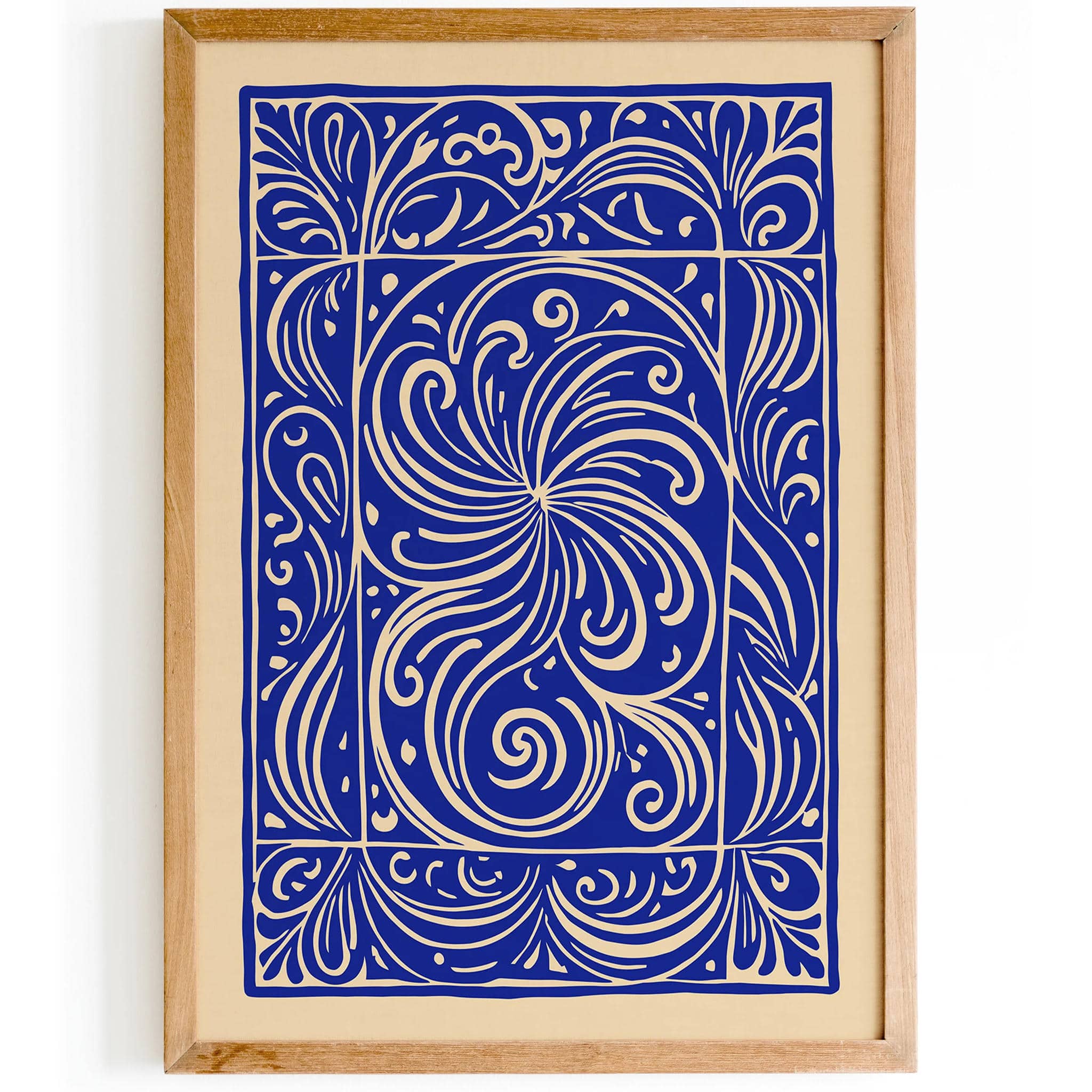 Cobalt Blue Retro Abstract Wall Art – HypeSheriff