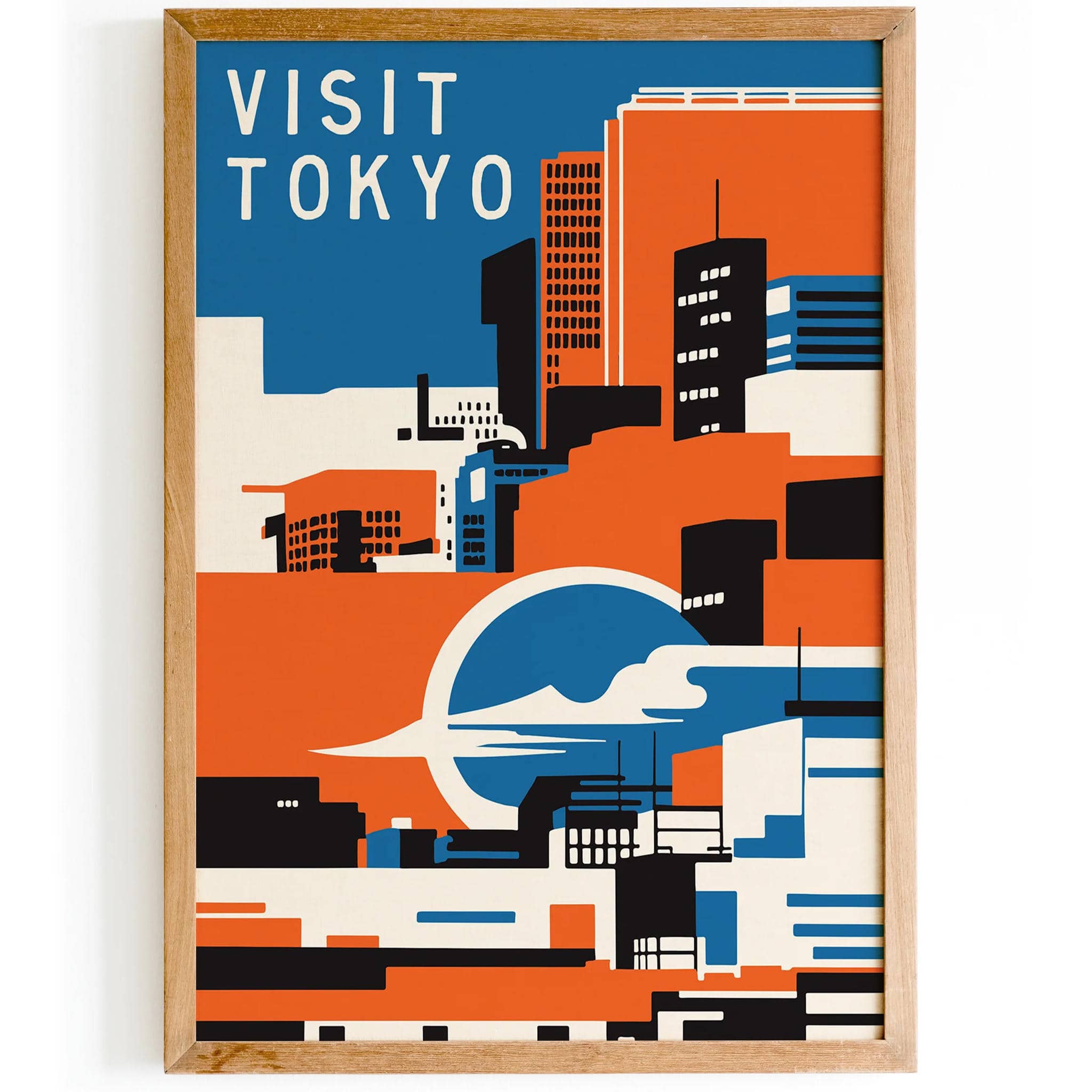 Visit Tokyo Blue Orange Travel Print – HypeSheriff