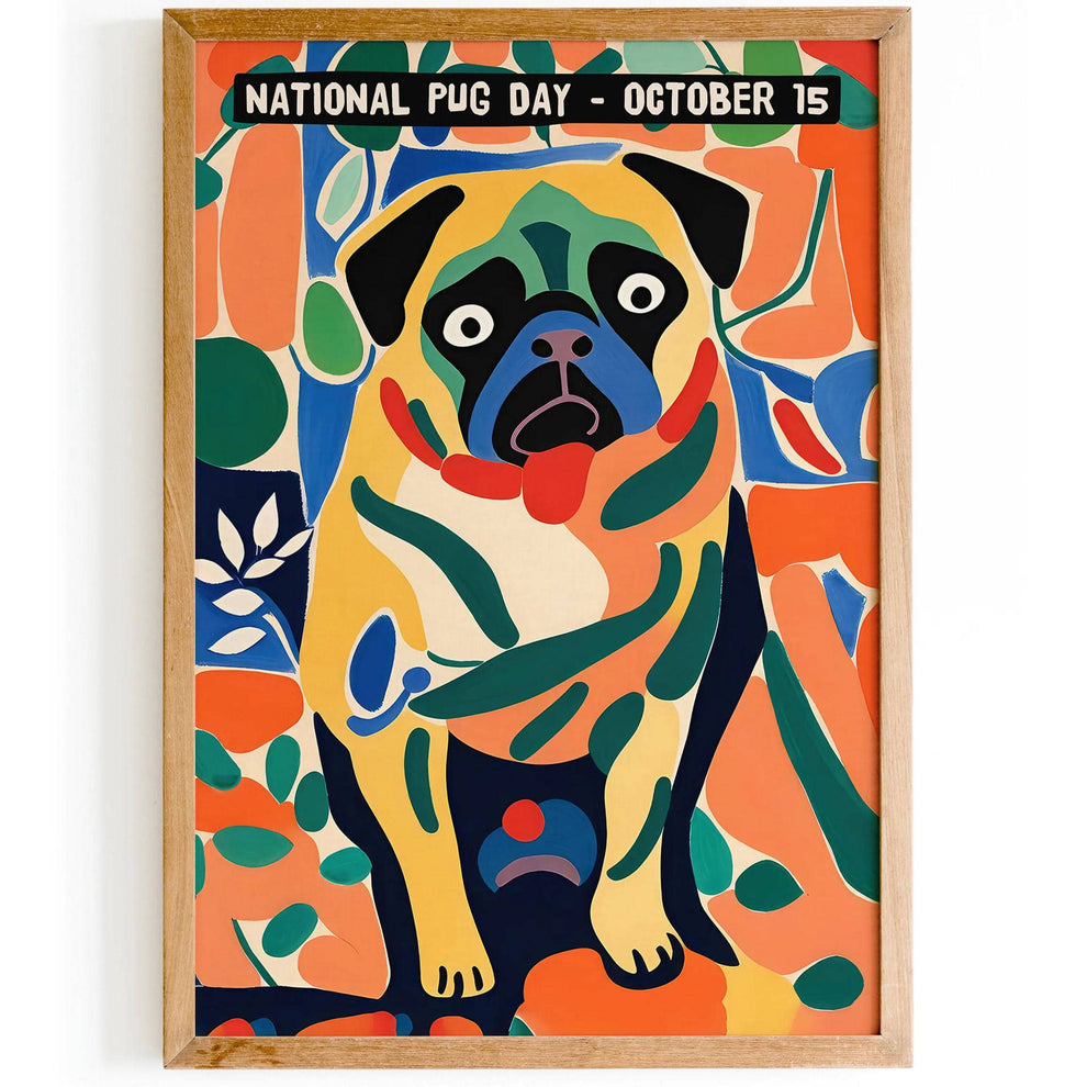 National Pug Day Colorful Poster – HypeSheriff