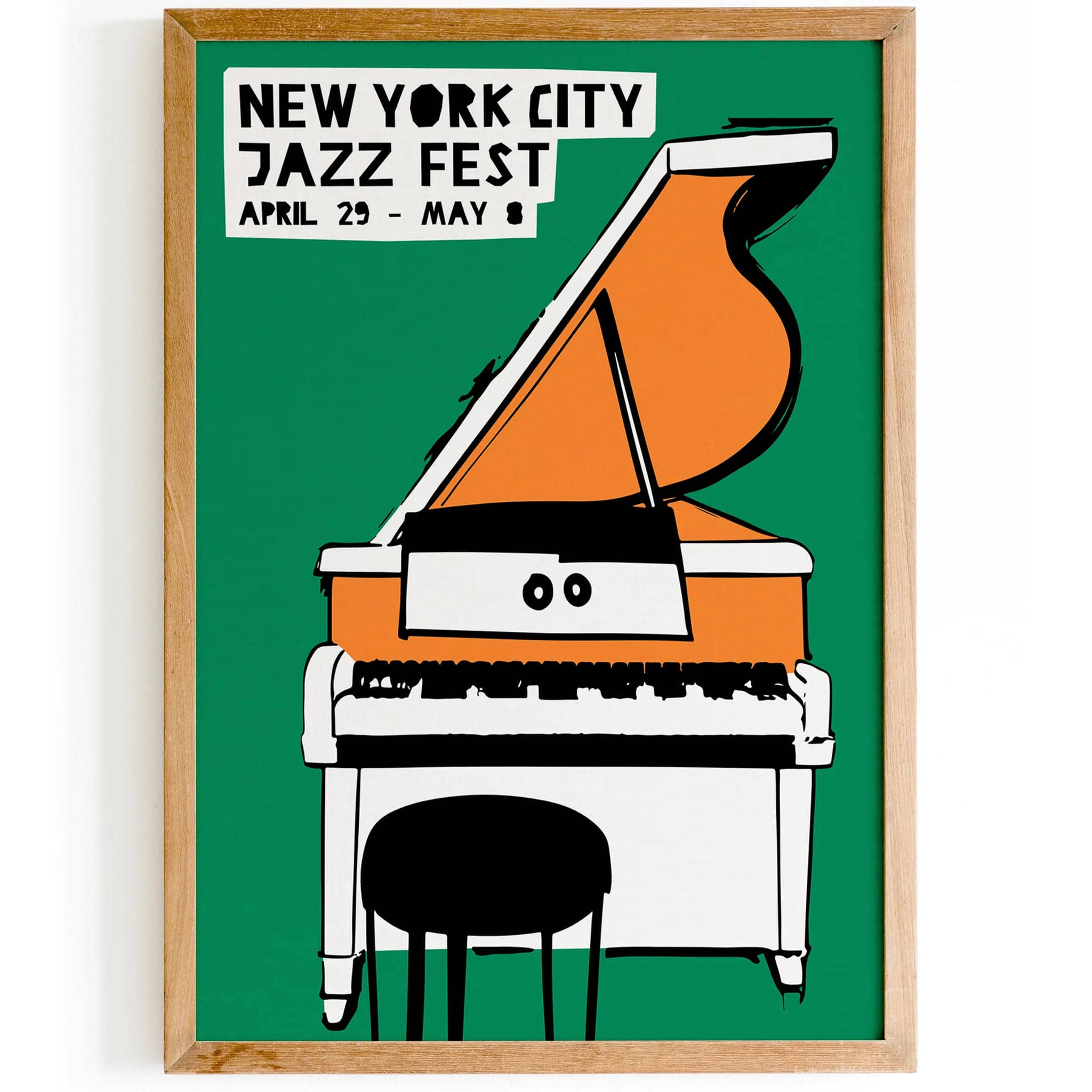 Piano Jazz Festival Green Retro Poster – HypeSheriff