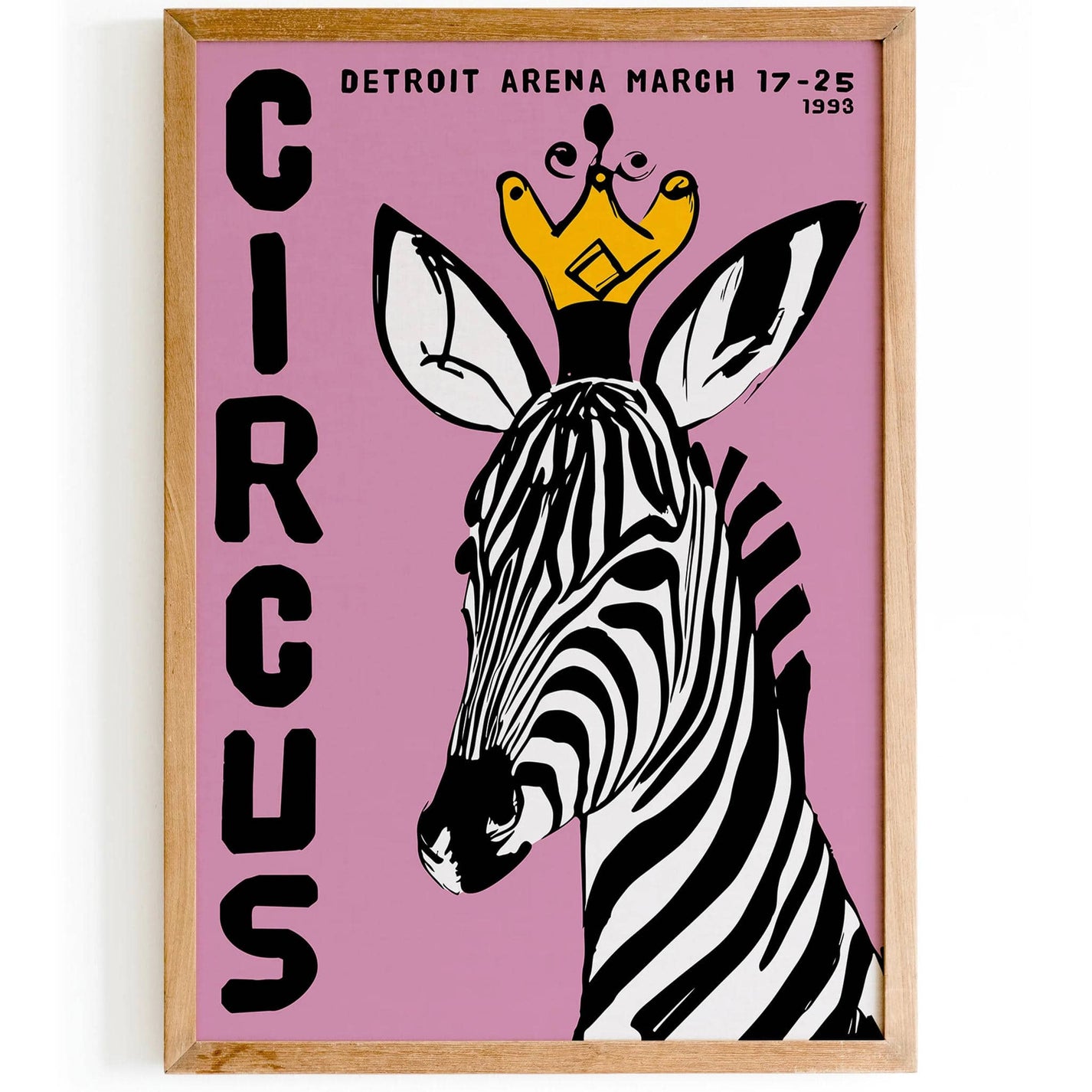 1993 Detroit Arena Circus Retro Zebra Poster – HypeSheriff
