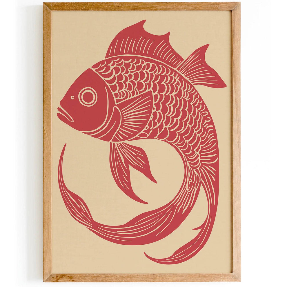 Vintage Fish Poster - Linocut Art Print – HypeSheriff