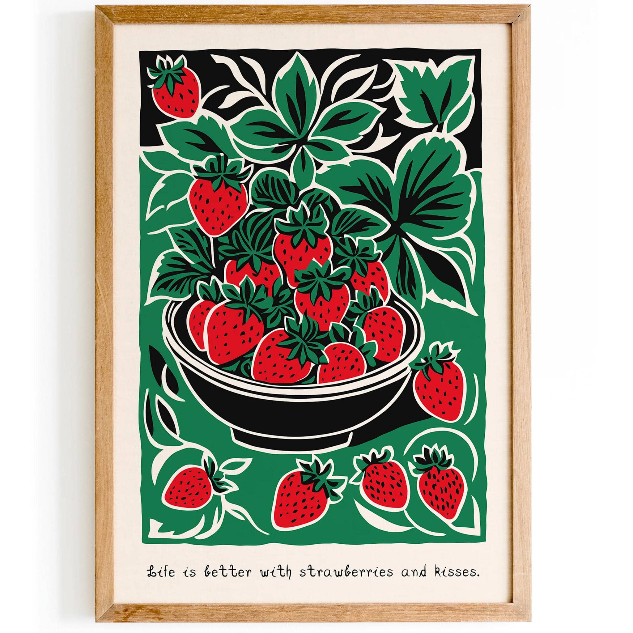 Strawberry Poster - Kitchen Retro Art – HypeSheriff