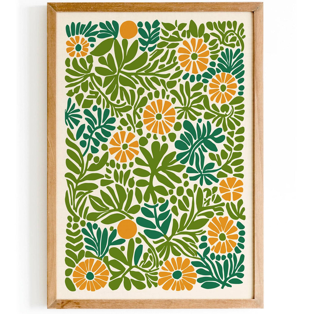 Green Retro Floral Cut Out Poster – HypeSheriff