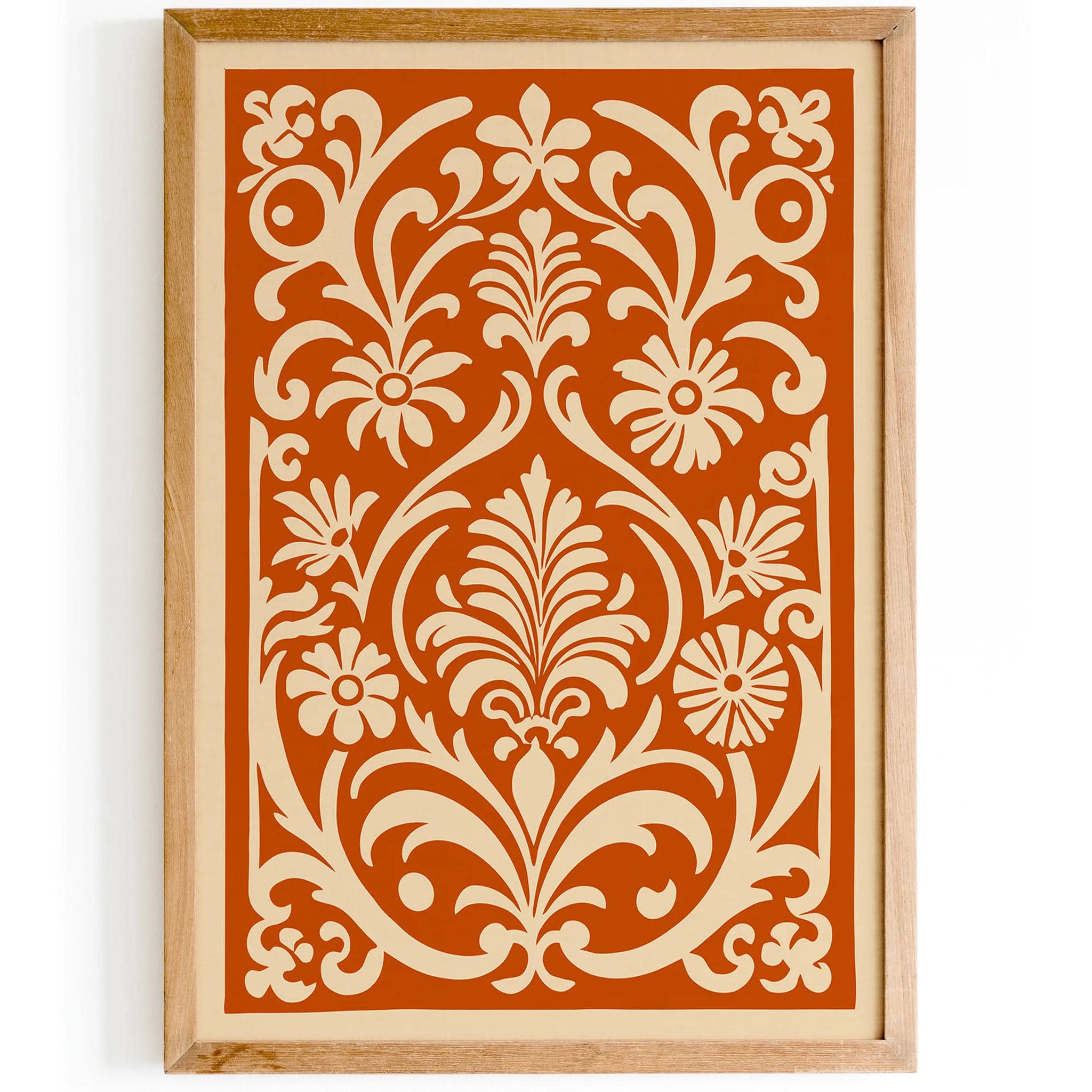 Folk Burnt Orange Floral Cut Outs Print – HypeSheriff