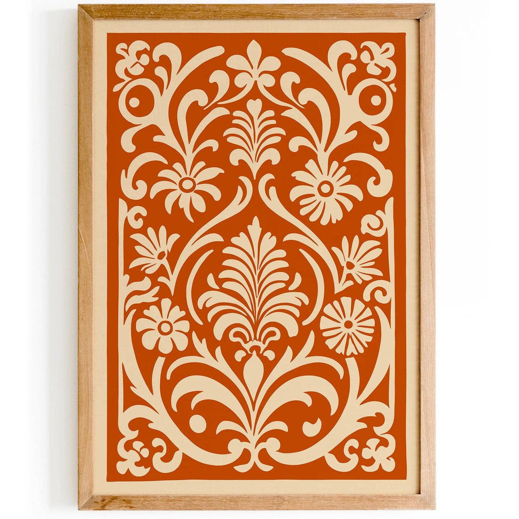 Folk Burnt Orange Floral Cut Outs Print – HypeSheriff