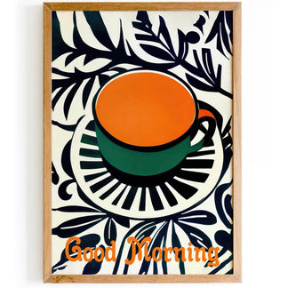 Good Morning - Retro Coffee Wall Art Print – HypeSheriff