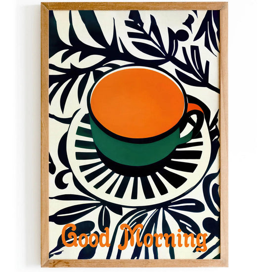 Good Morning - Retro Coffee Wall Art Print – HypeSheriff
