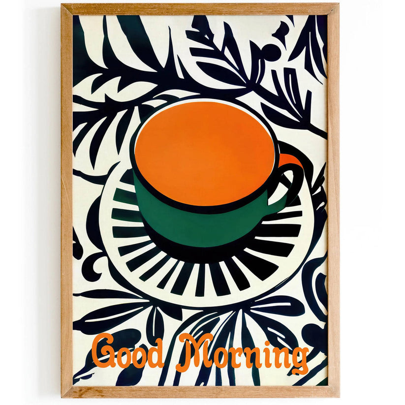 Good Morning - Retro Coffee Wall Art Print – HypeSheriff