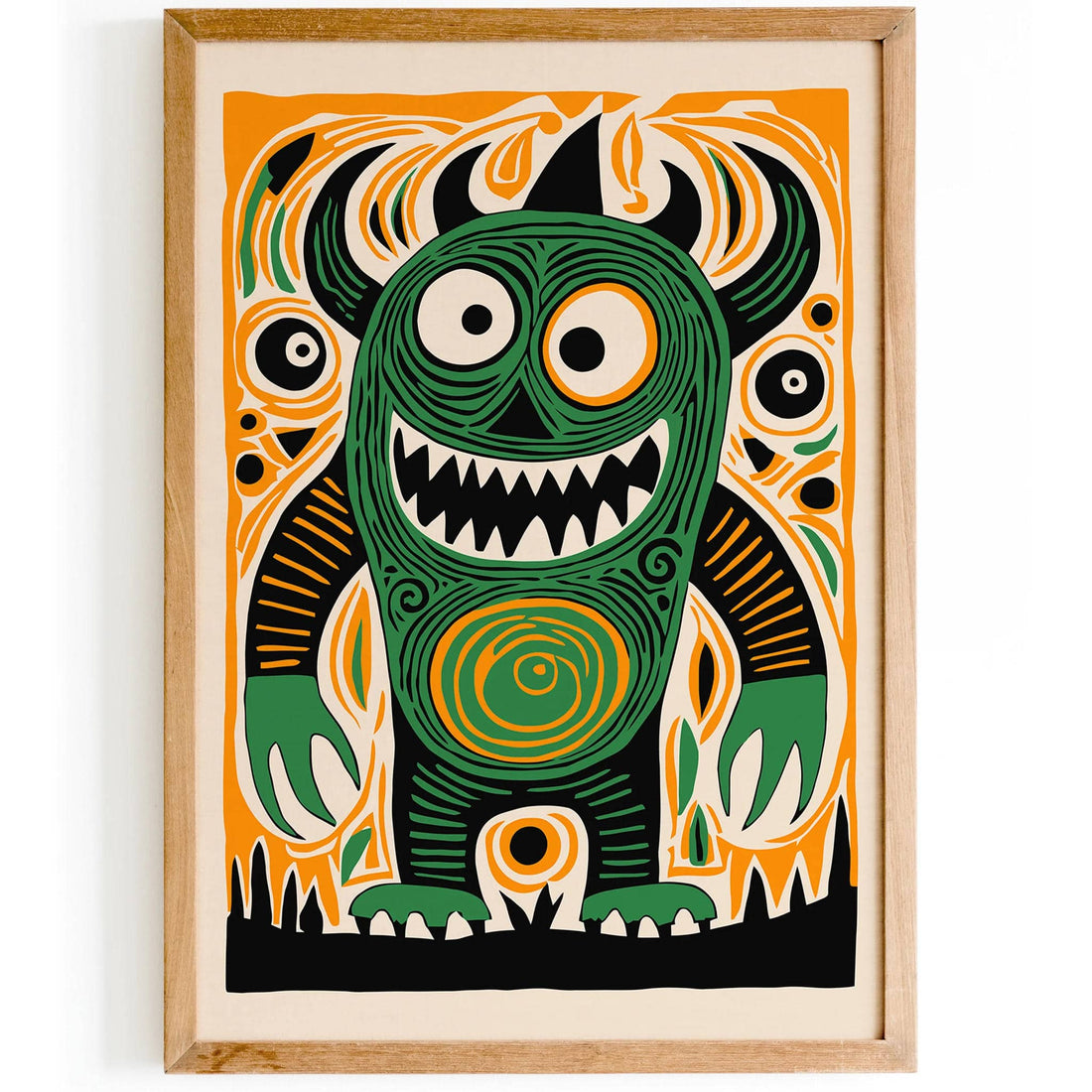 Crazy Green Monster Halloween Vibes Art Print – HypeSheriff
