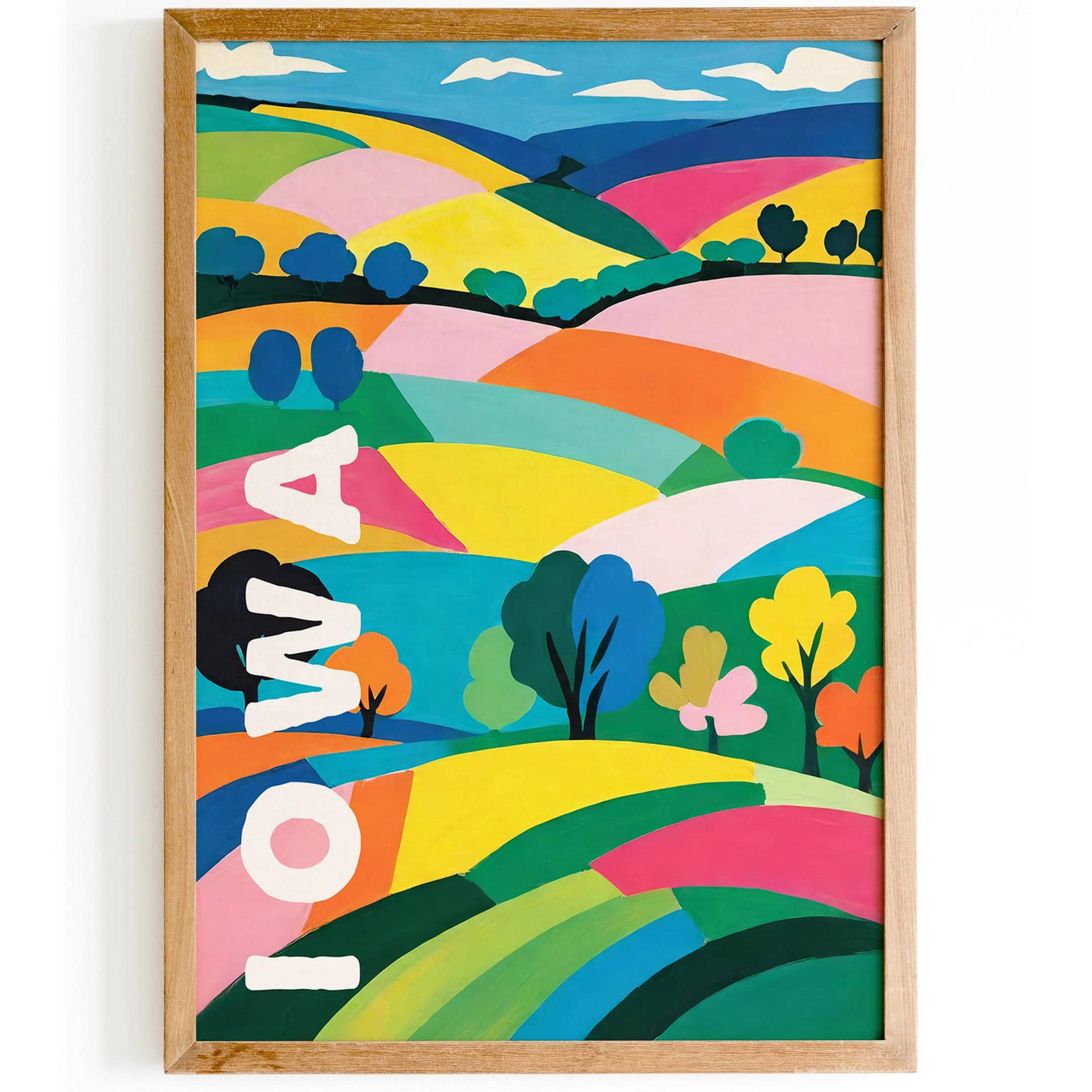 Colorful Iowa Poster - Trendy Travel Wall Art – HypeSheriff
