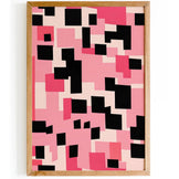 Pink and Black Colorblocks Art Print – HypeSheriff
