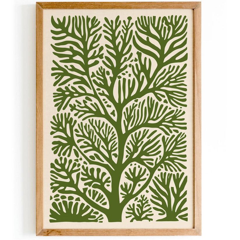 Green Botanical Coral Reef Art Print – HypeSheriff