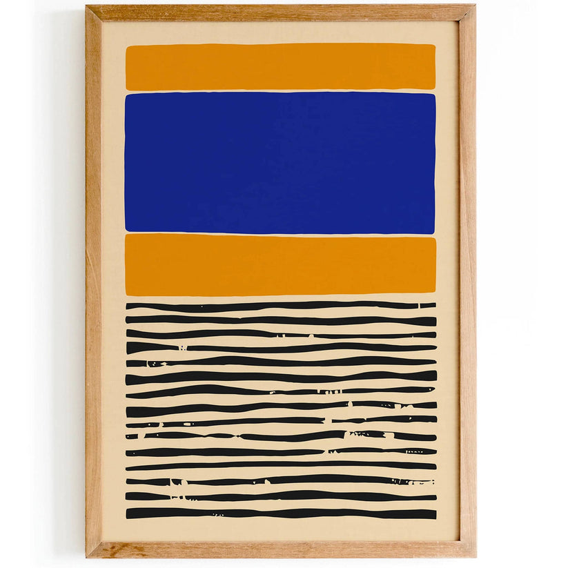 Abstract Blue and Yellow Line Art Poster – HypeSheriff