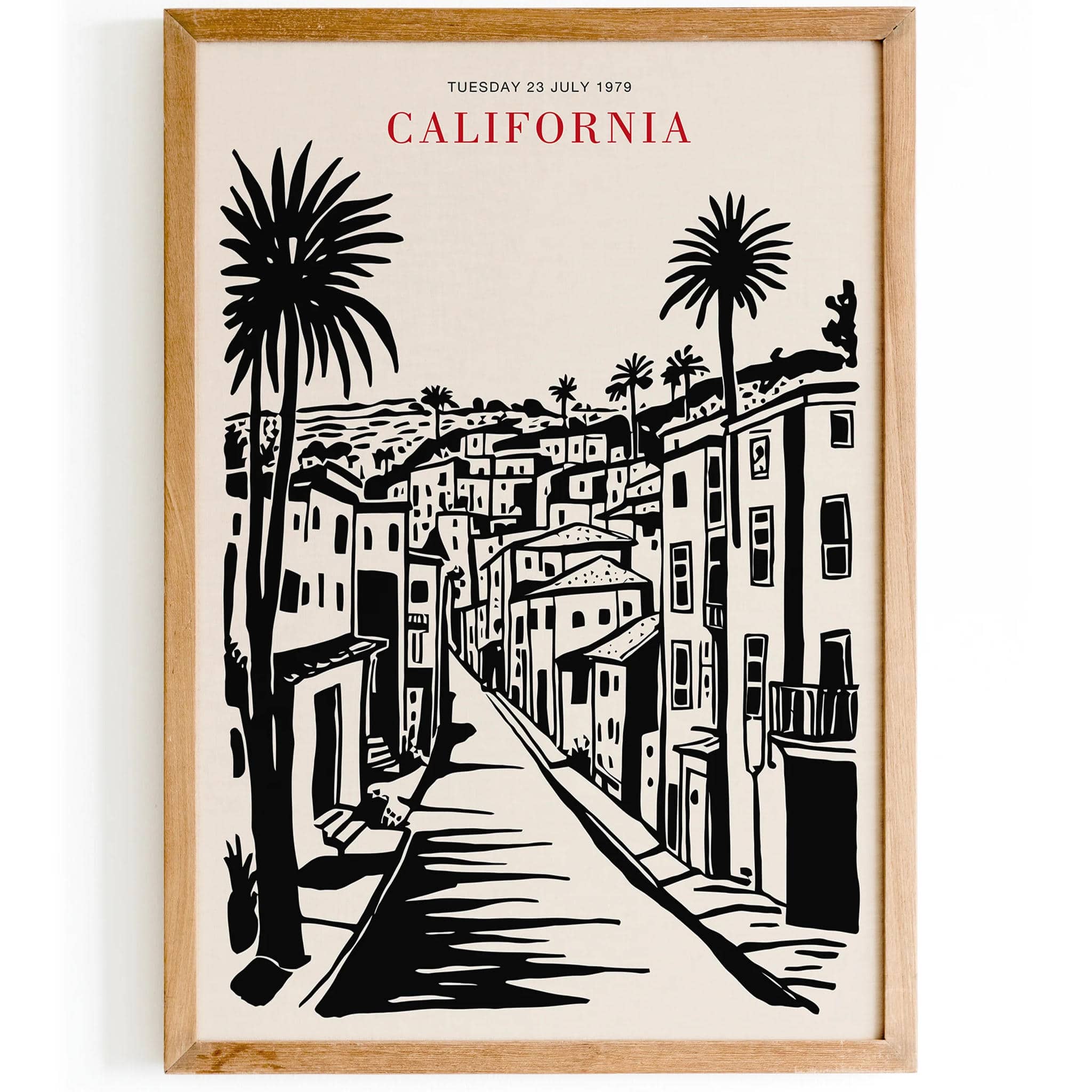 California Black Ink Landscape Painting Art Print – HypeSheriff