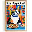 Bon Appetit! Cat and Pizza Poster – HypeSheriff