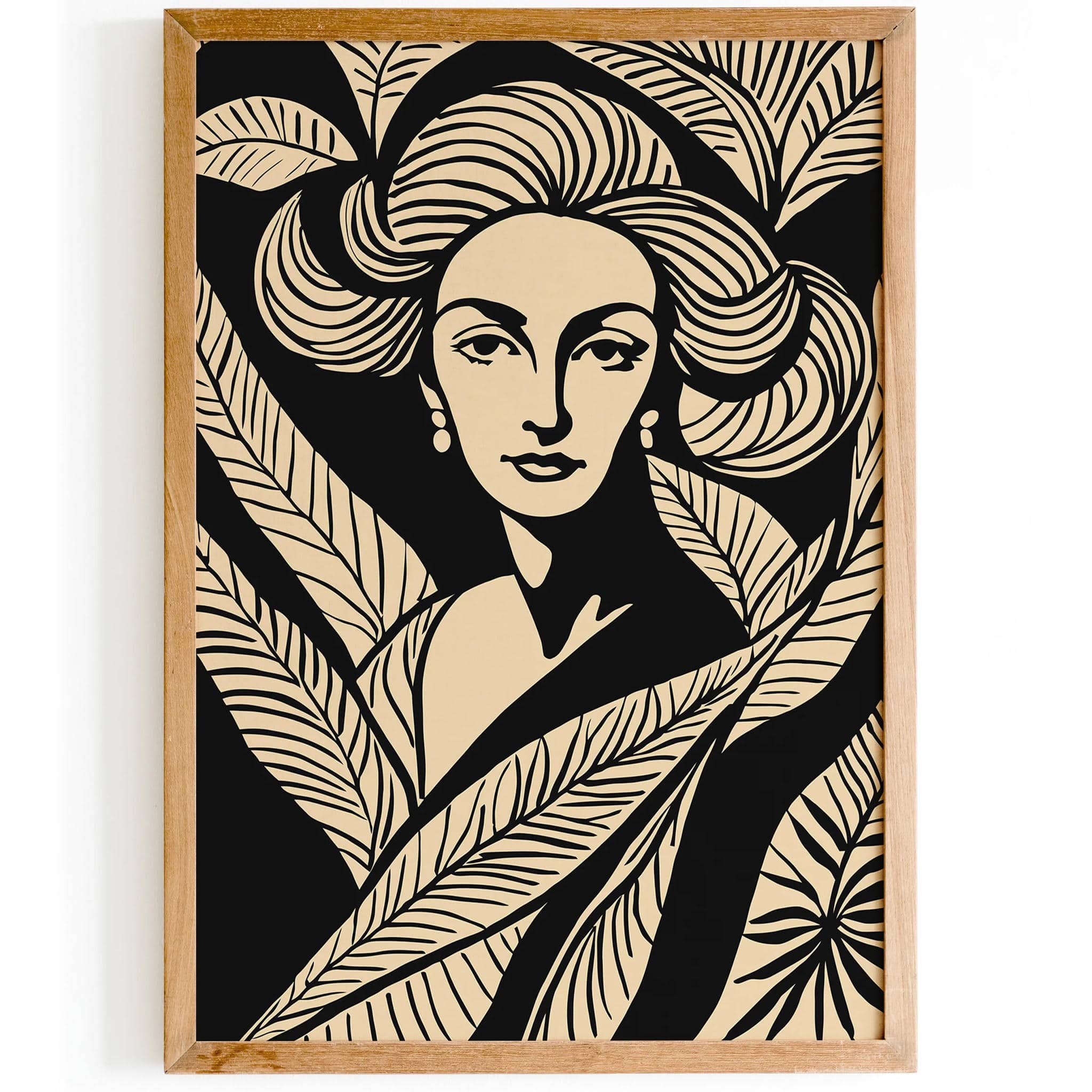 Plant Lady Black Linocut Style Poster – HypeSheriff