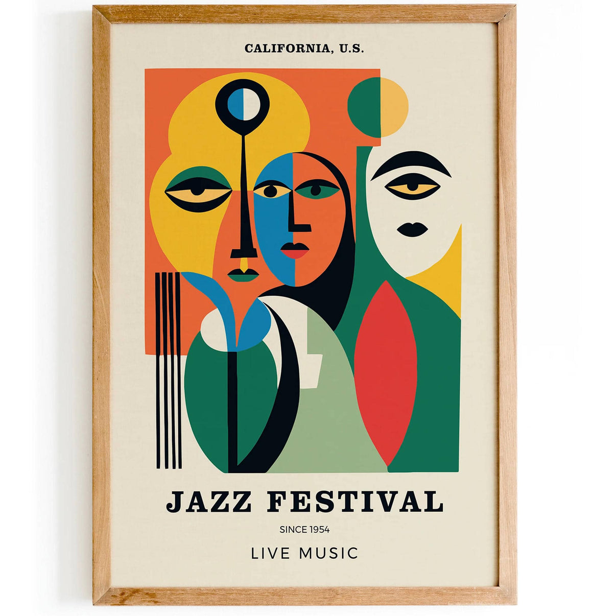 Jazz Festival Cubism Style Poster – HypeSheriff